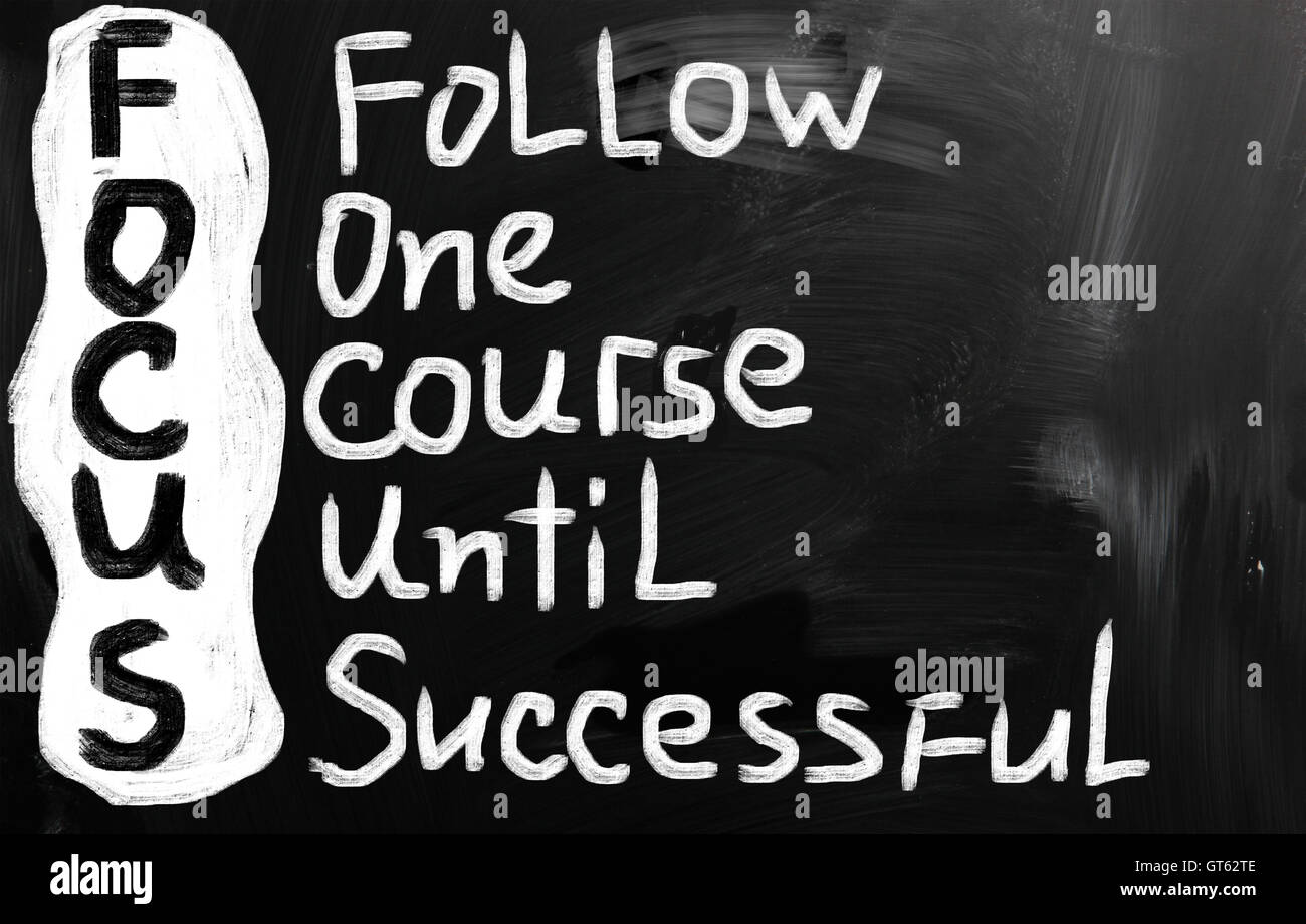 Focus acronym written on black chalkboard Stock Photo - Alamy