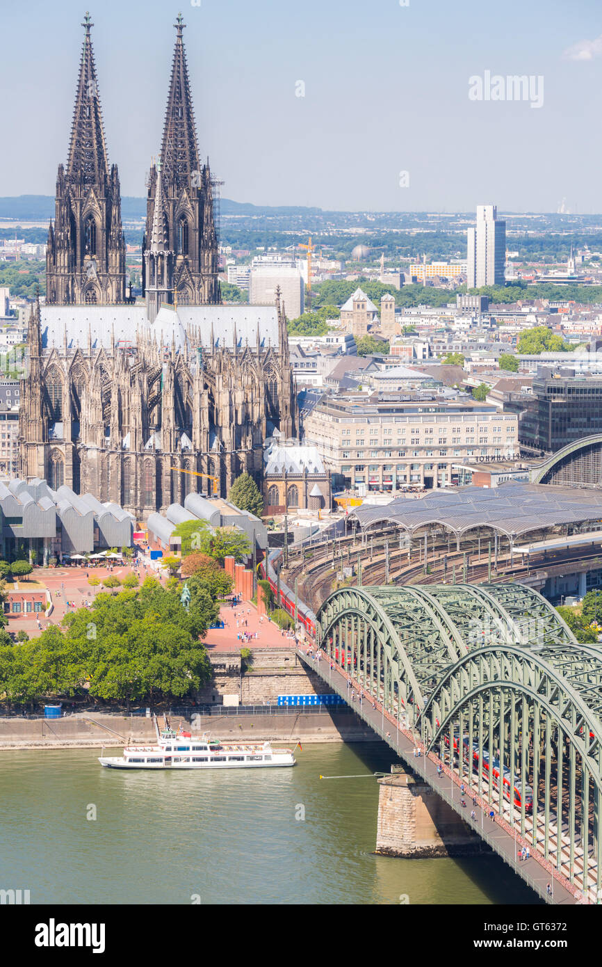 Cologne Cathedral aerial view, Cologne, Germany Stock Photo - Alamy