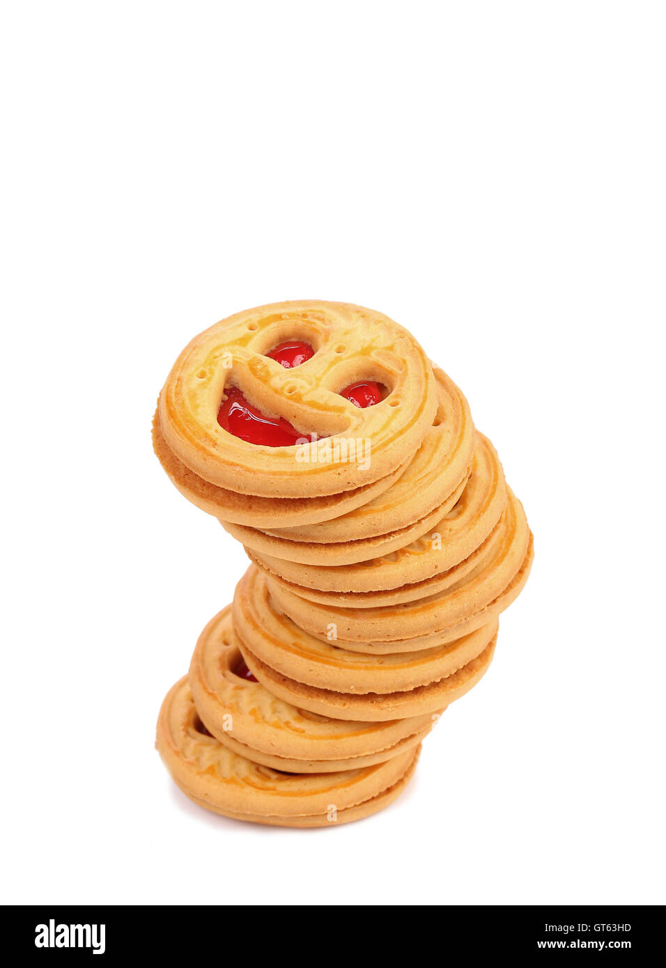 Stack of smile biscuits Stock Photo - Alamy