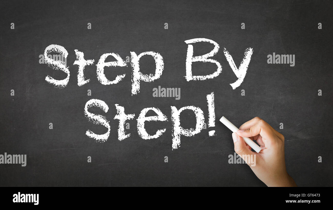 Step by Step Chalk Illustration Stock Photo - Alamy