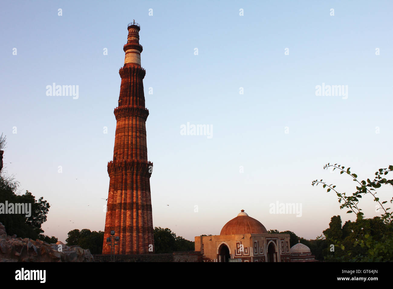 qutub minar with other structures Stock Photo - Alamy