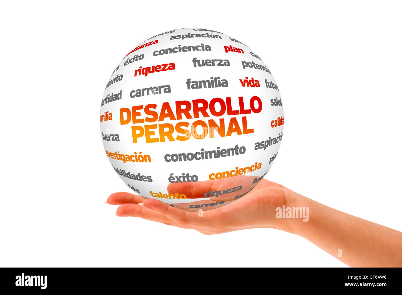 Personal Development Word Sphere (In Spanish Stock Photo - Alamy