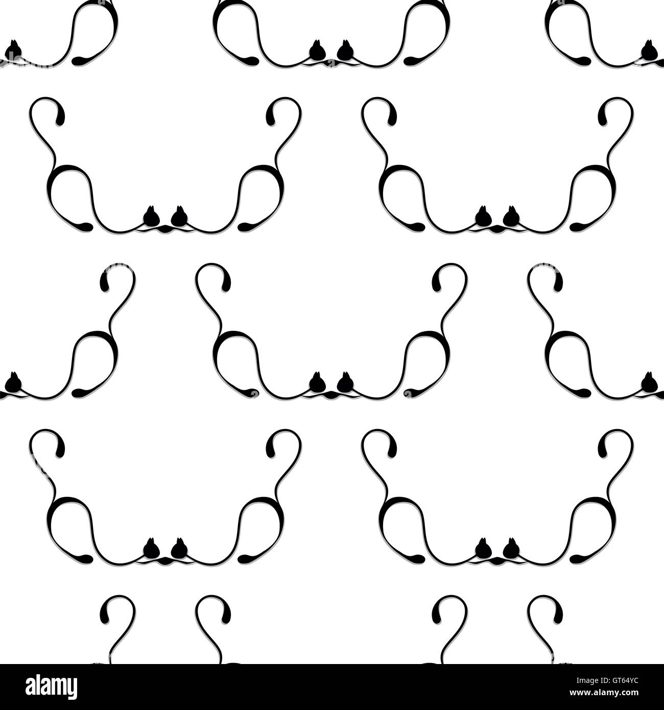 Black cats seamless pattern Cut Out Stock Images & Pictures - Alamy