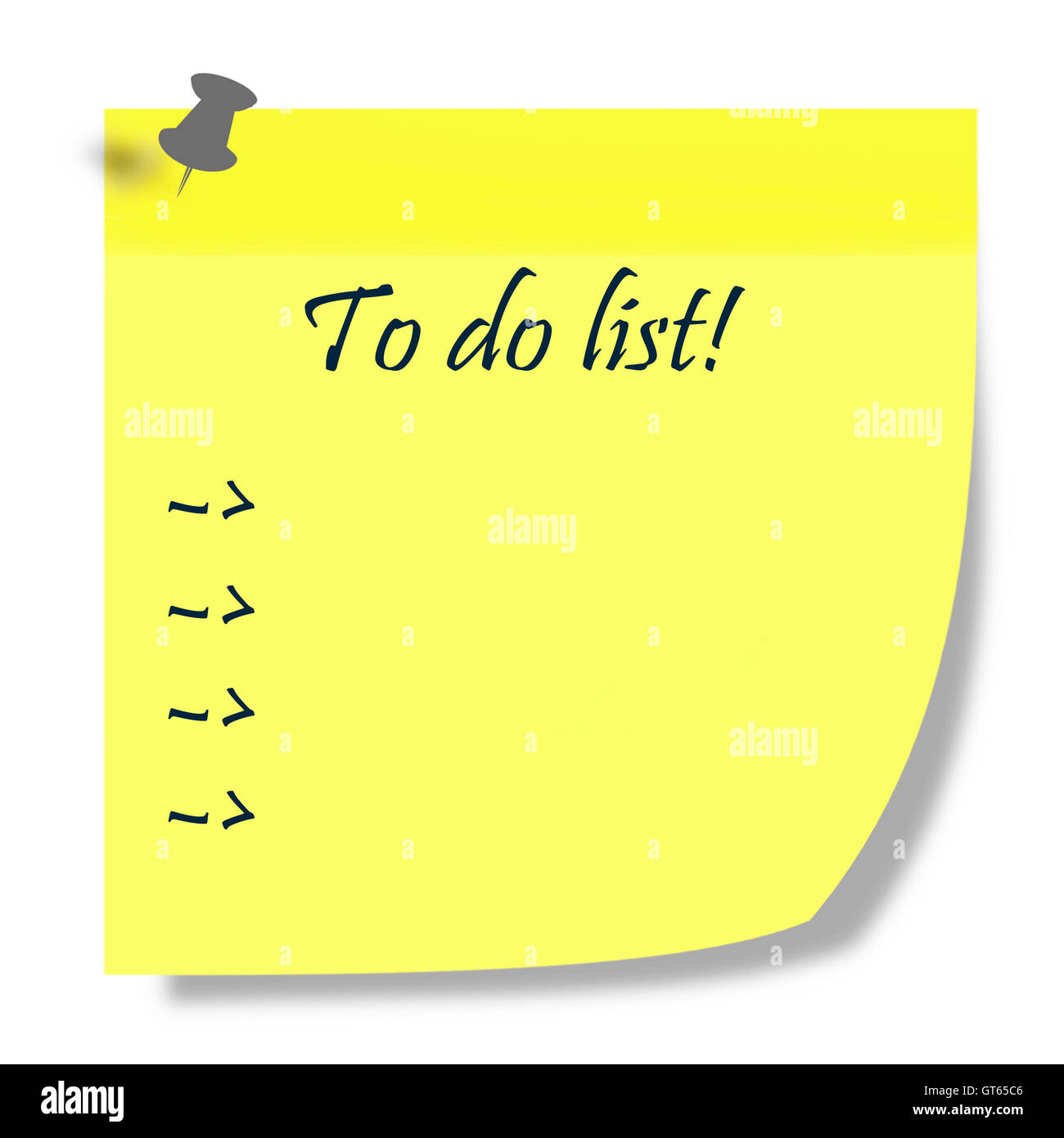 to do list written on yellow post it illustration Stock Photo - Alamy
