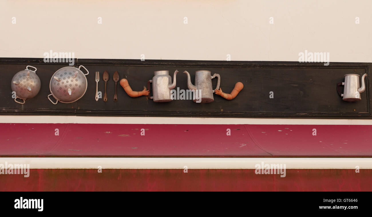 Cafe bar restaurant shop front sign Stock Photo - Alamy