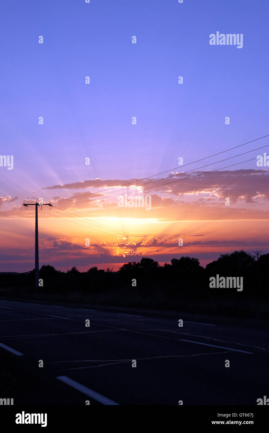 Road trip sunset Stock Photo - Alamy