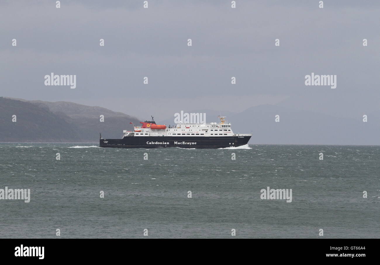 Caledonian MacBrayne ferry MV Clansman in Sound of Mull Scotland ...