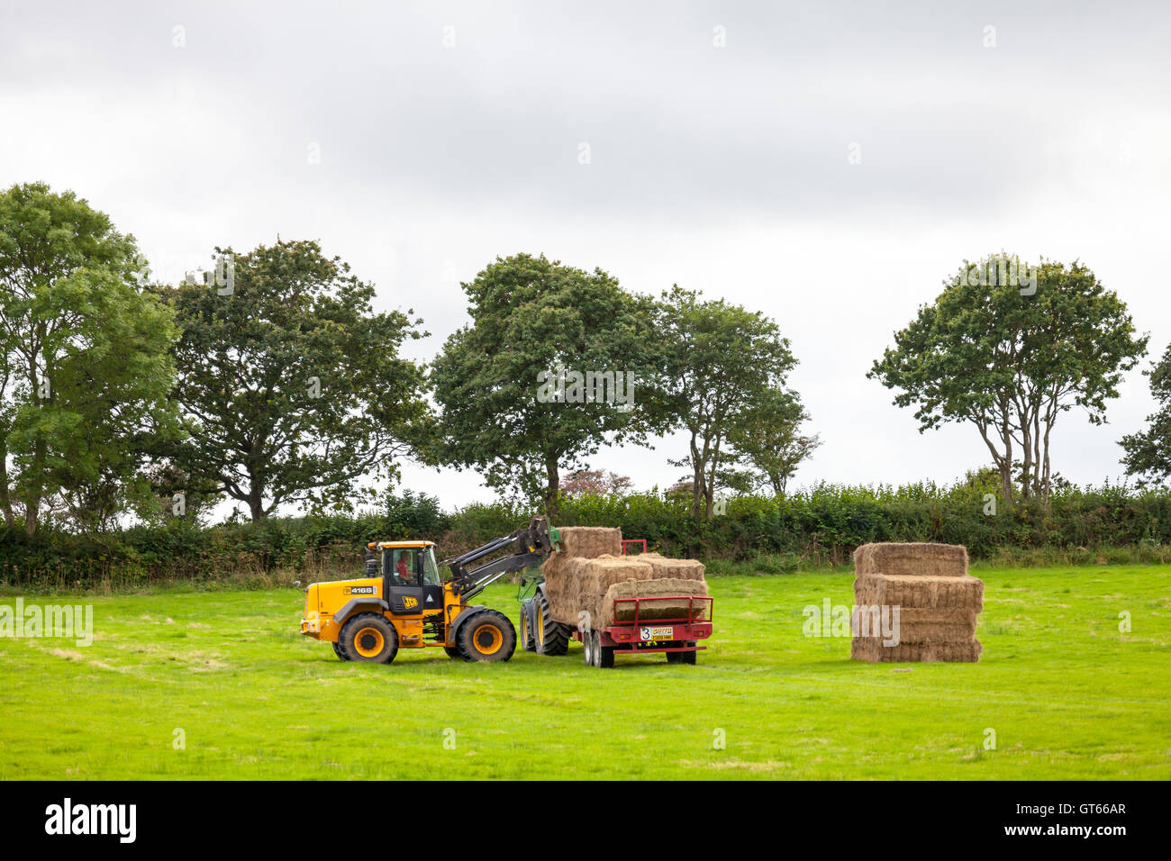 Farmer moving bales hay tractor hi-res stock photography and images - Alamy