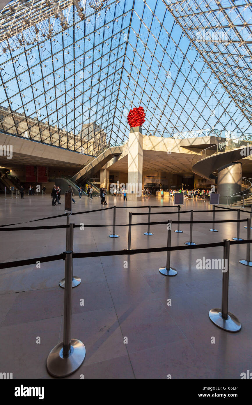 Louvre inside pyramid hi-res stock photography and images - Alamy