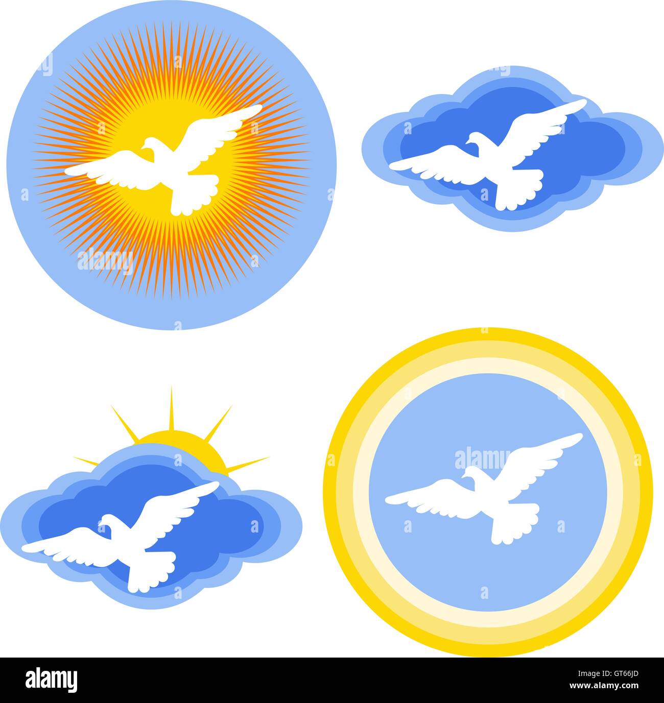 Yellow blue dove peace Cut Out Stock Images & Pictures - Alamy
