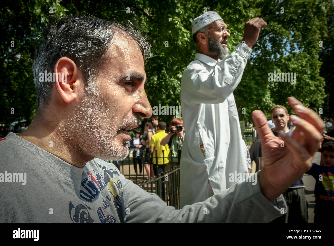Religious preaching and debates at Speakers' Corner, the public ...