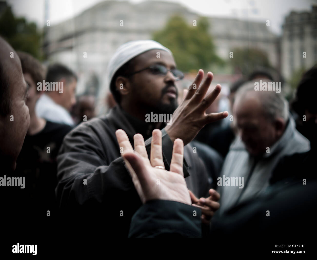 Religious preaching and debates at Speakers' Corner, the public ...