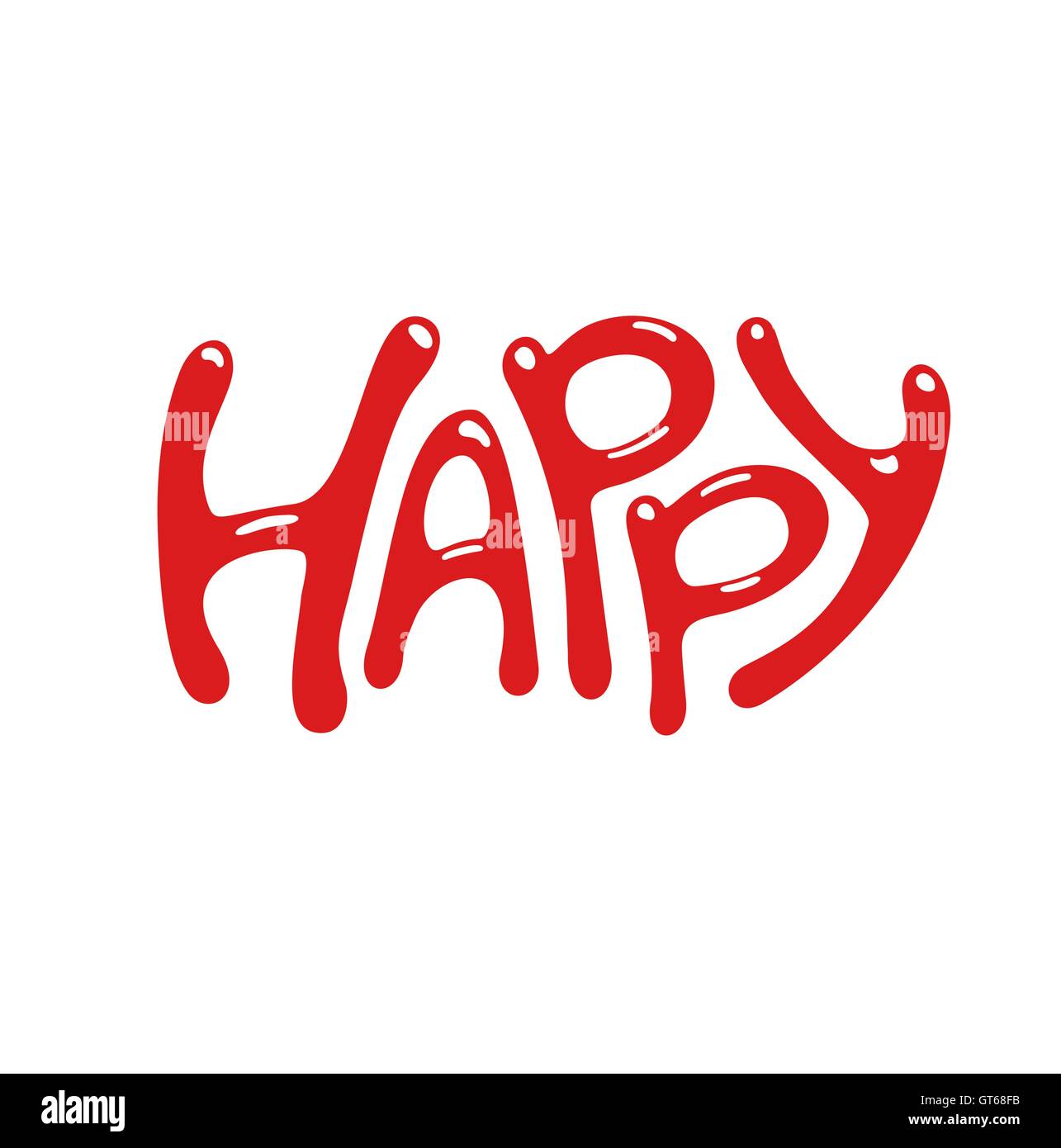 Cartoon style word happy. Vector illustration Stock Vector Image & Art ...