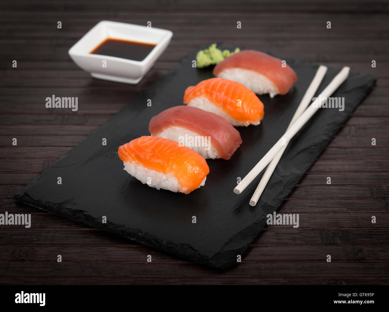 Assortment traditional japanese sushi close hi-res stock photography ...