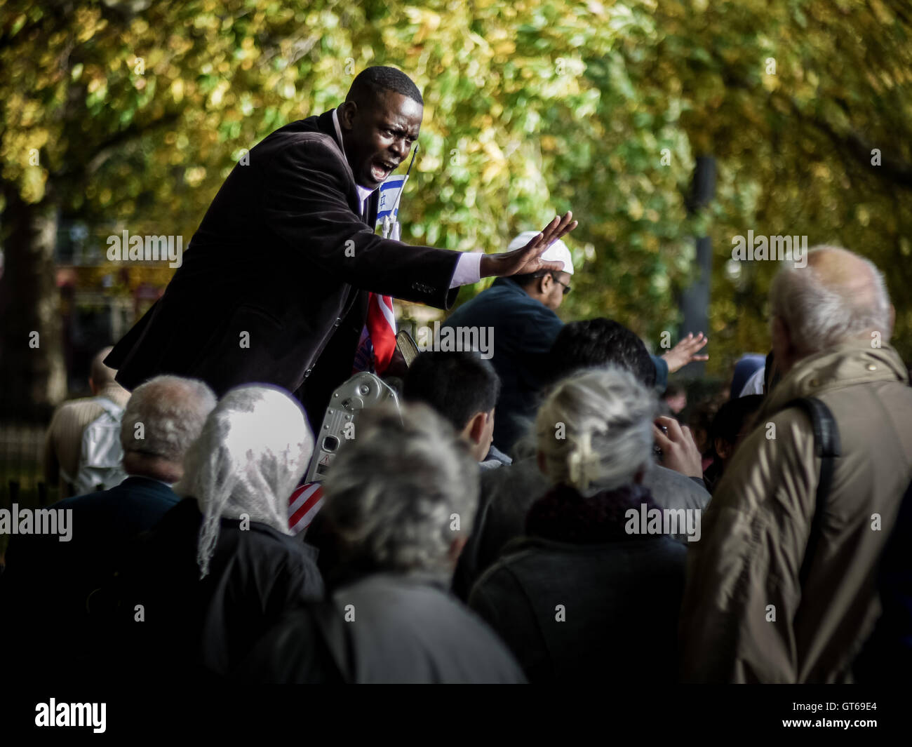Religious preaching and debates at Speakers' Corner, the public ...