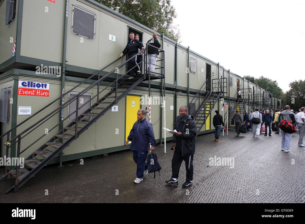 Temporary dressing rooms at the South Marsh, Hackney, London - 03/10/10 ...