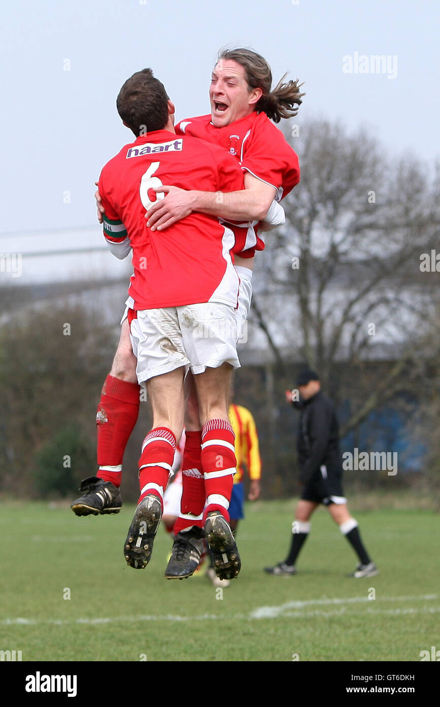 Hackney Os score their first goal and celebrate- Hackney Os (red/white ...