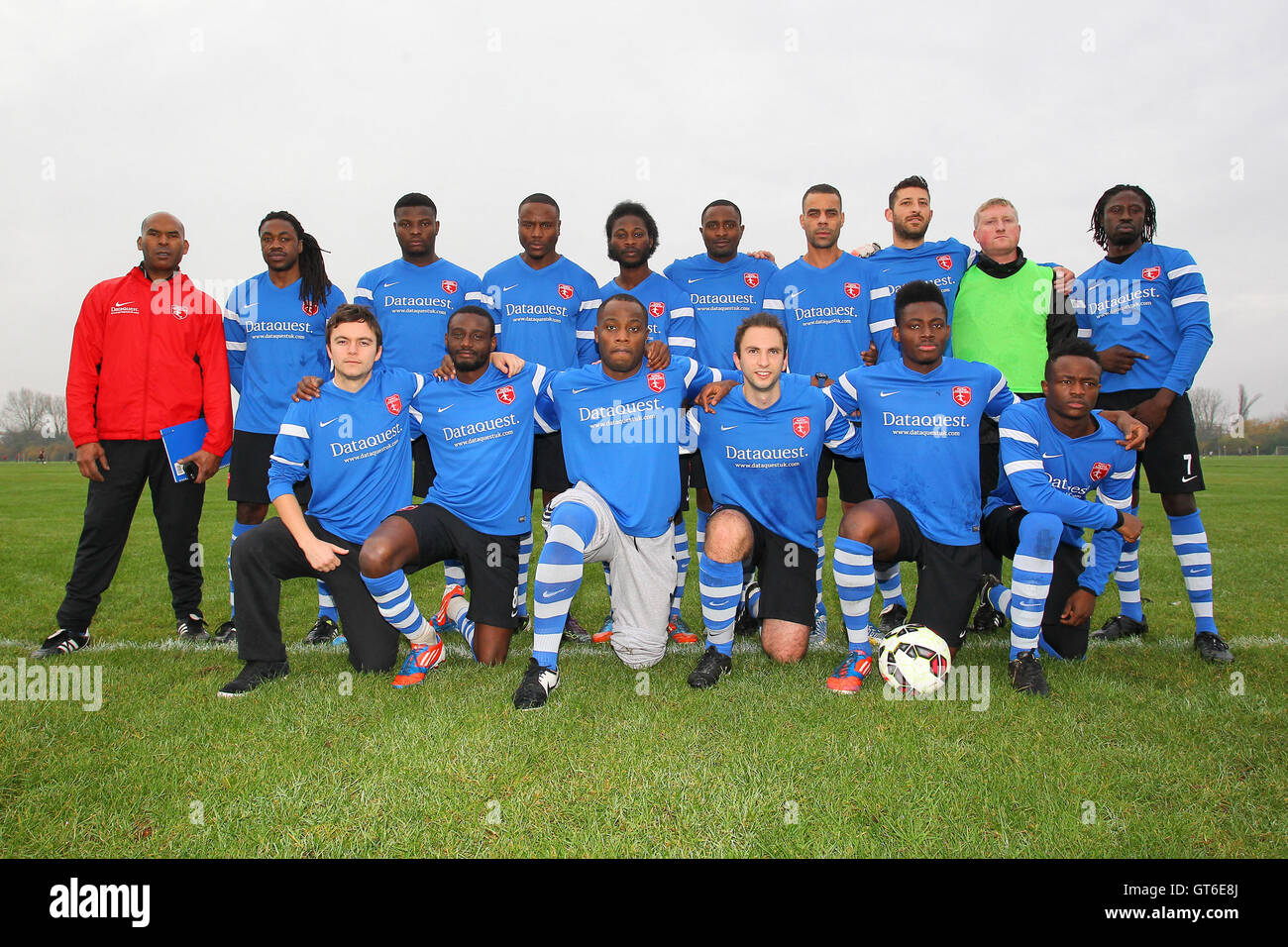 Highfield pose for a team photo - Highfield (blue) vs New Kuba ...