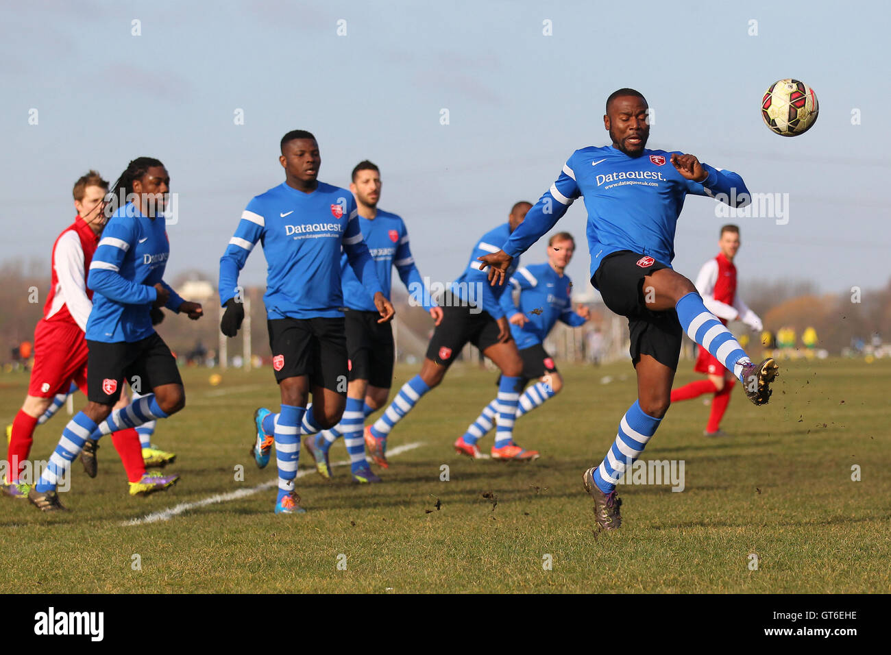 Highfield (blue) vs Stratford Athletic - Hackney & Leyton Sunday League ...