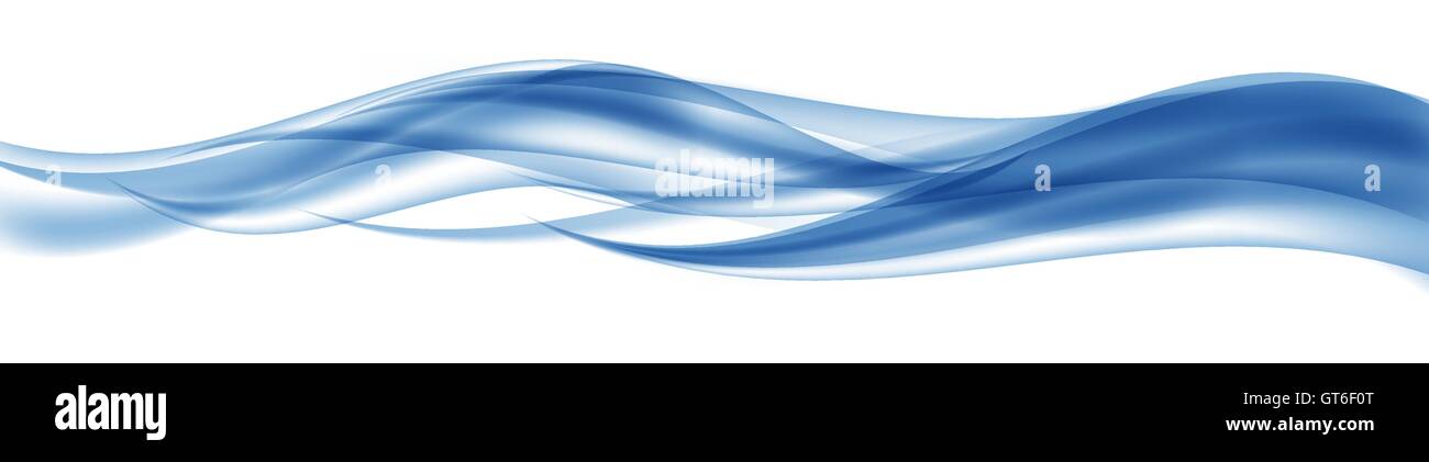Abstract Blue Wave Set on Transparent Background. Vector Illust Stock ...