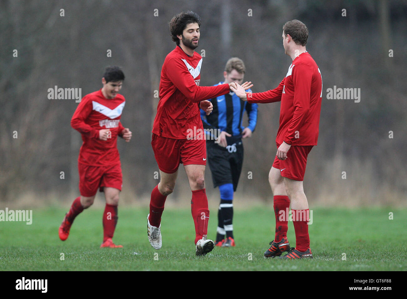 Inter Nation celebrate their first goal - Inter Nation (red/white) vs ...