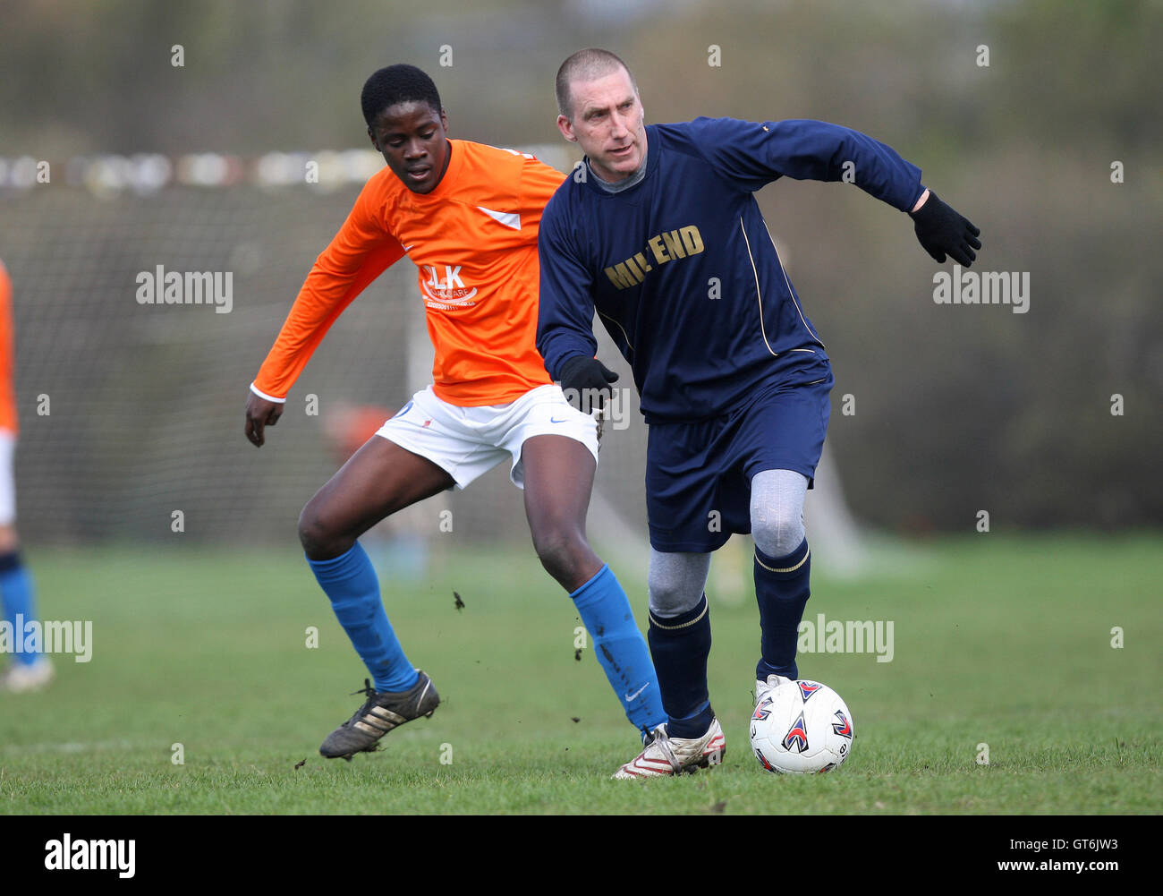 Mile End (blue) vs Adam & Eve - Hackney & Leyton League at East Marsh ...