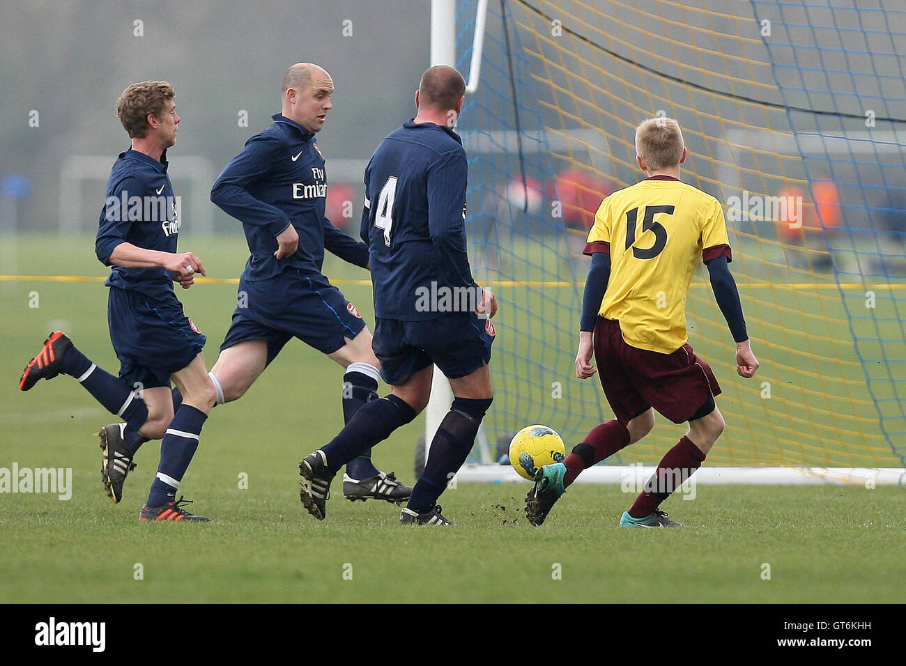 Mustard score their second goal and celebrate - Chapel Old Boys (blue ...