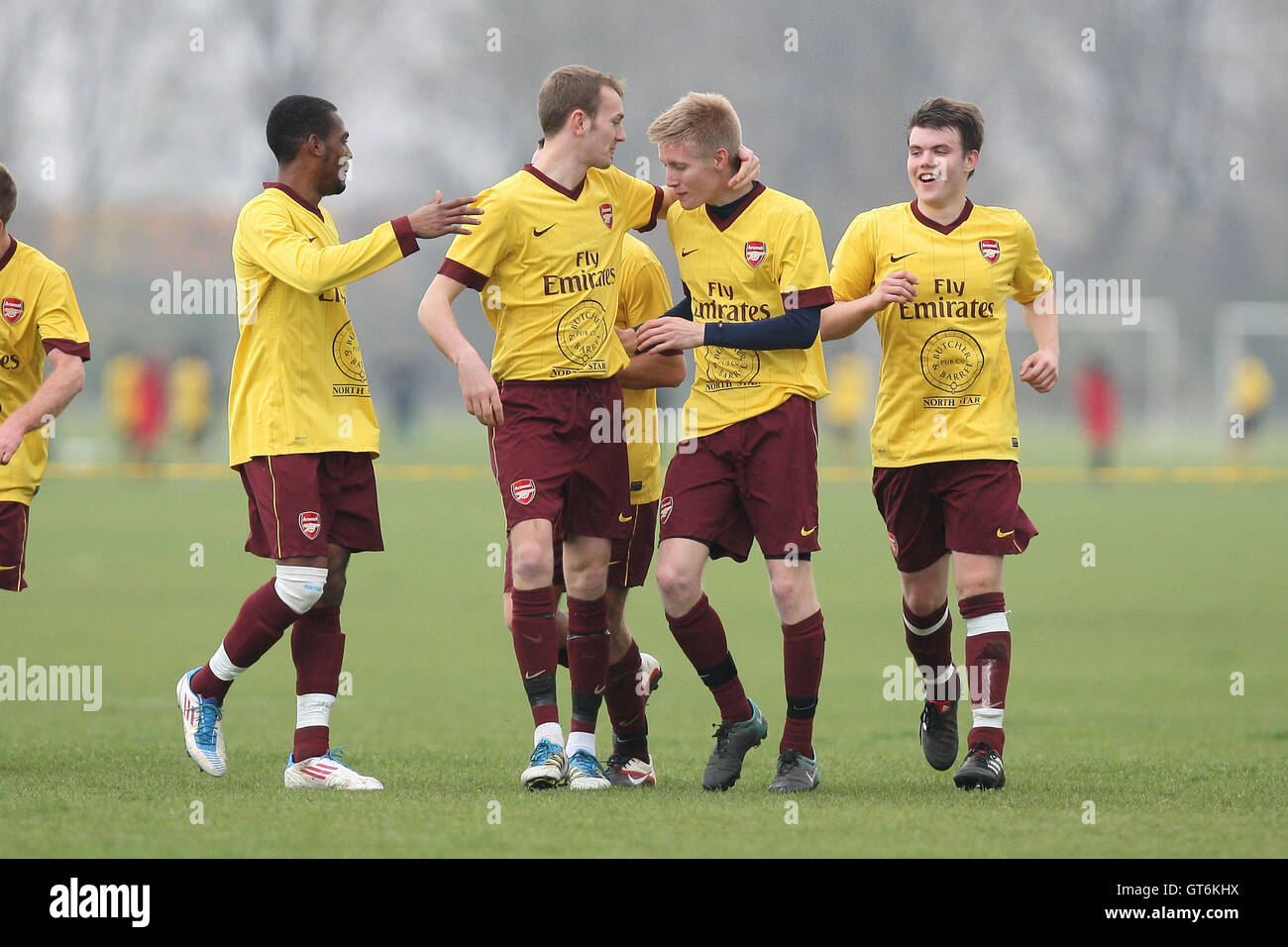 Mustard score their second goal and celebrate - Chapel Old Boys (blue ...