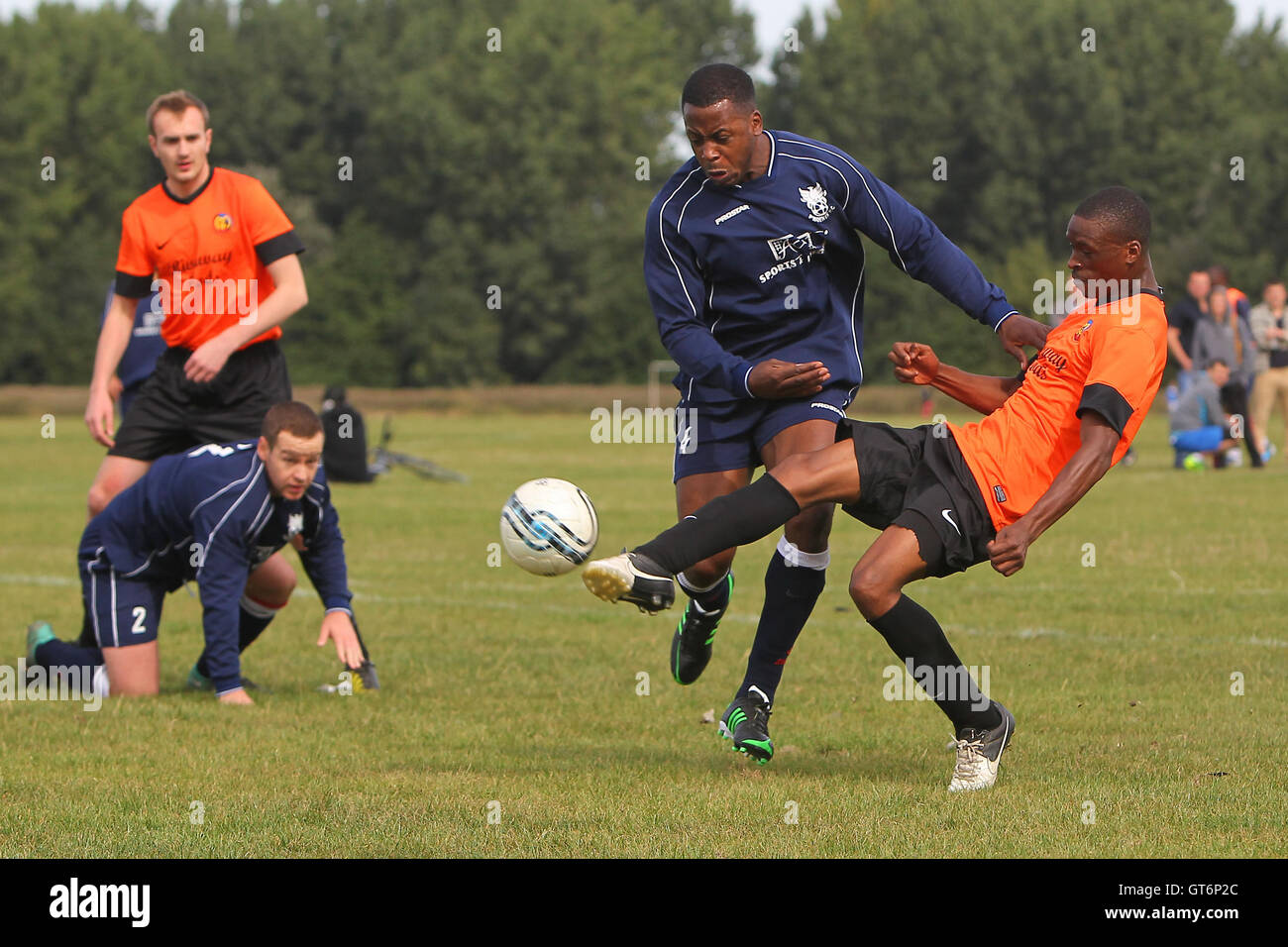 Phoenix (blue) vs Mustard - Hackney & Leyton Sunday League Football at ...
