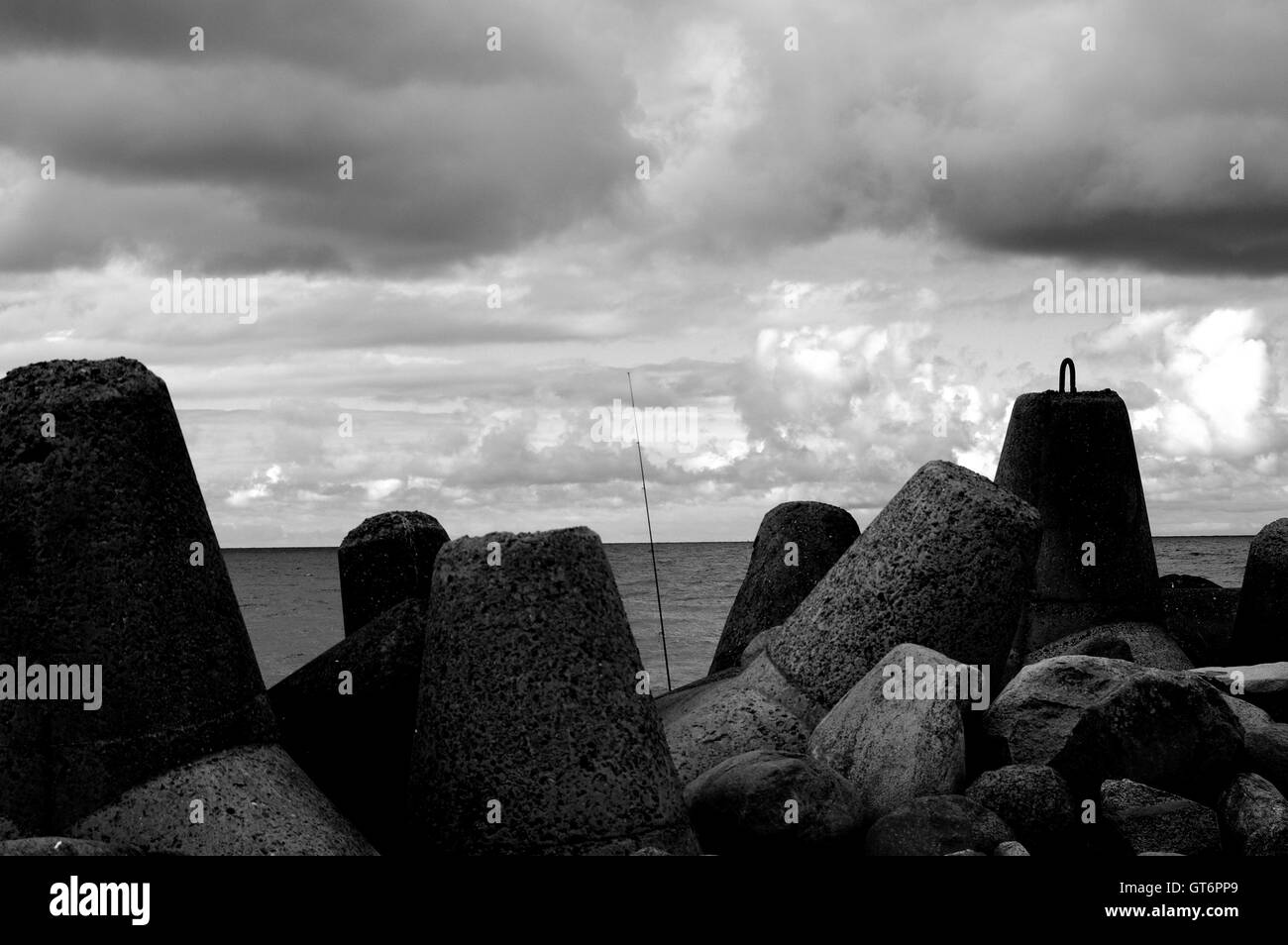 Dam jetty Black and White Stock Photos & Images - Alamy