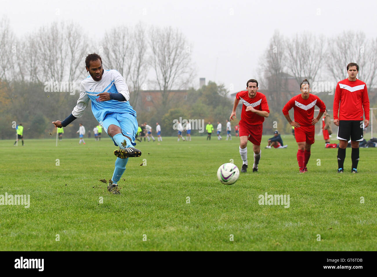 Clapton Rangers score their first goal - Shakespeare (red) vs Clapton ...