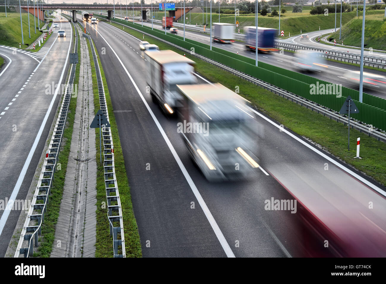 Four lane controlled-access highway in Poland Stock Photo - Alamy