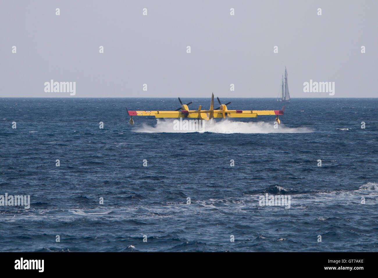 Imperia, Italy. 08th Sep, 2016. A water bomber aircraft Bombardier 415 ...