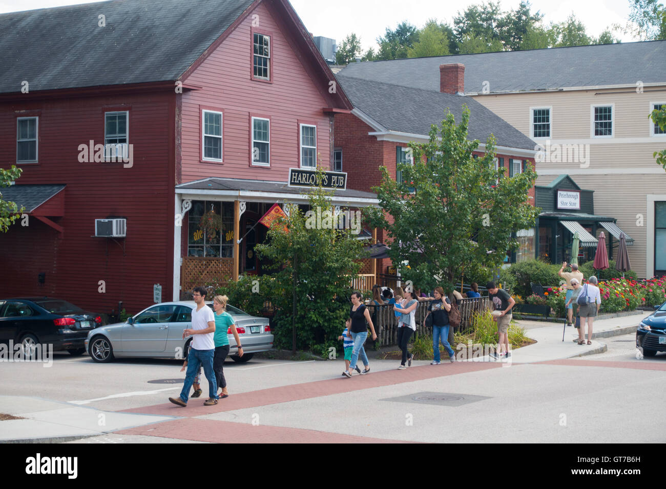shopping district downtown Petersborough NH Stock Photo - Alamy