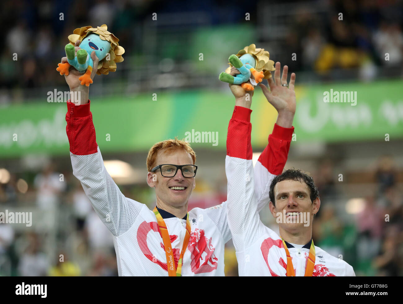 Great Britain's Steve Bate (left) and pilot Adam Duggleby celebrate on ...