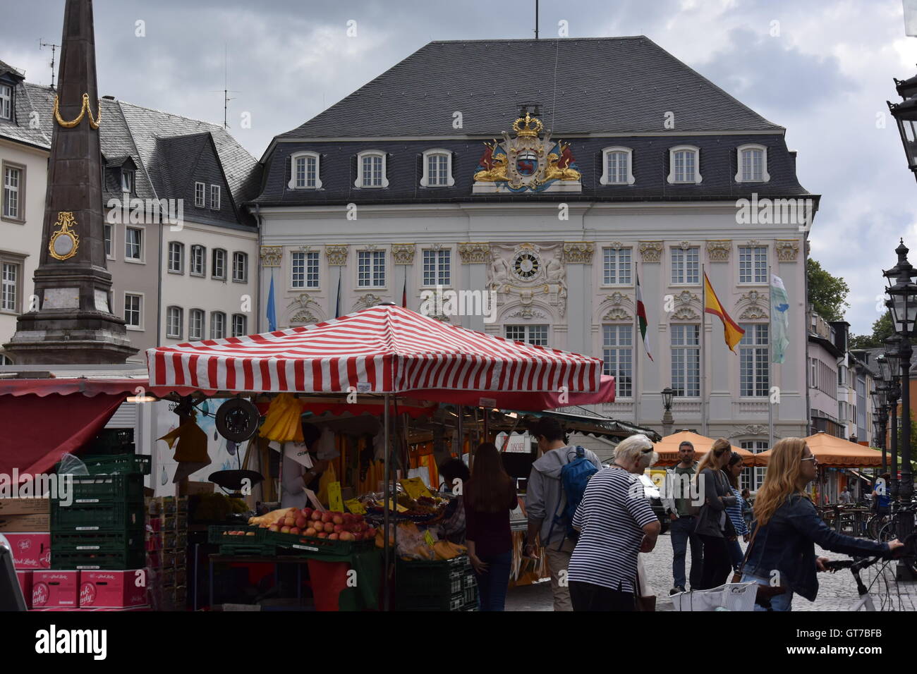 The famous Old Town Hall at the market place, in Bonn, Germany Stock ...