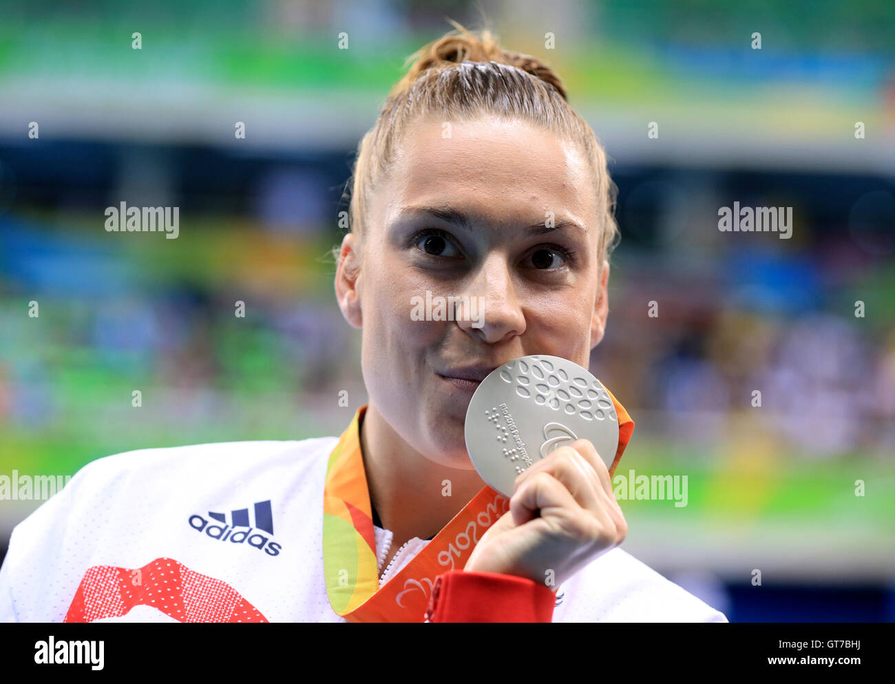 Great Britain's Harriet Lee on the podium with her Silver medal during ...