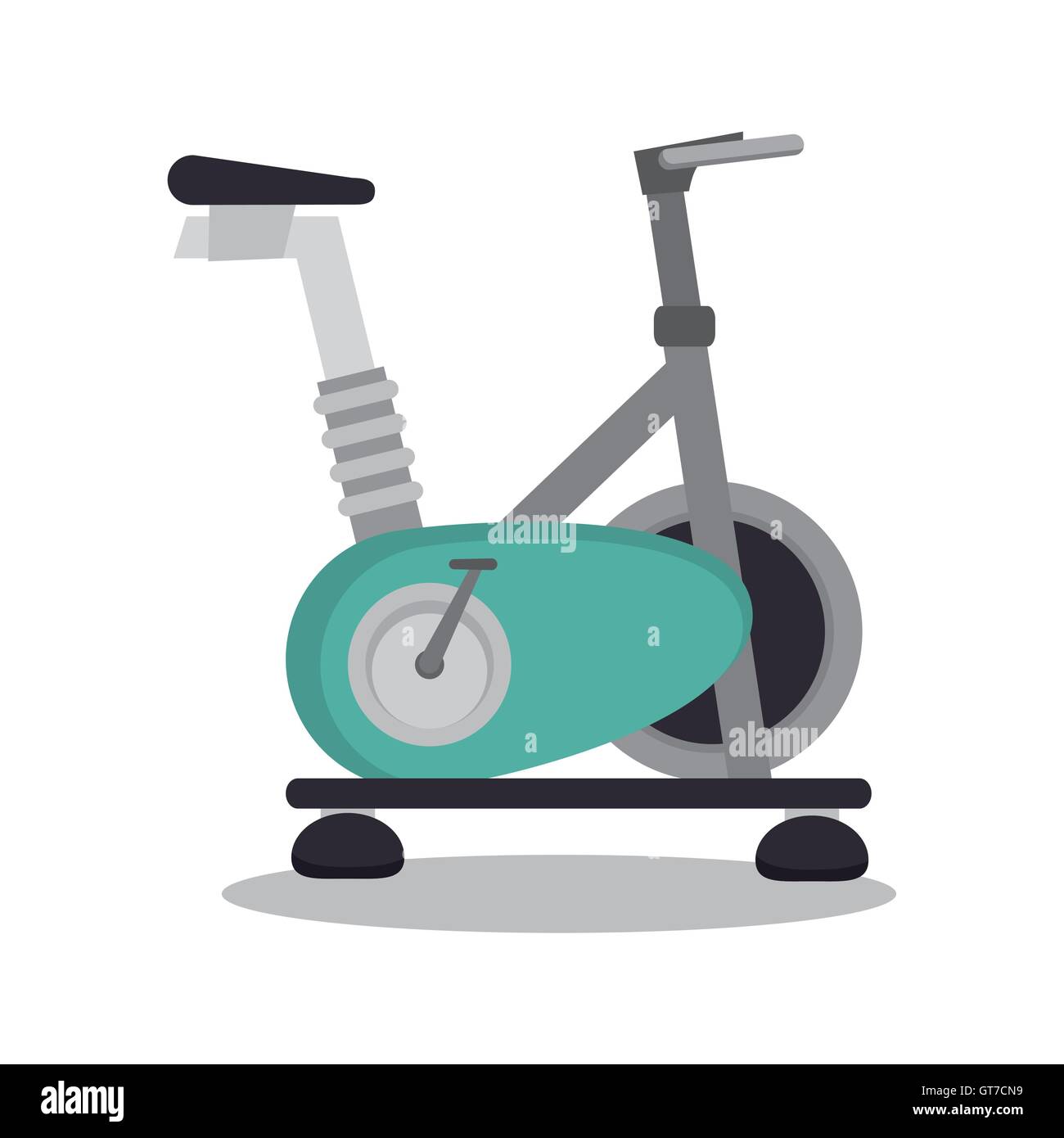 cartoon stationary bicycle sport elements design Stock Vector Image ...