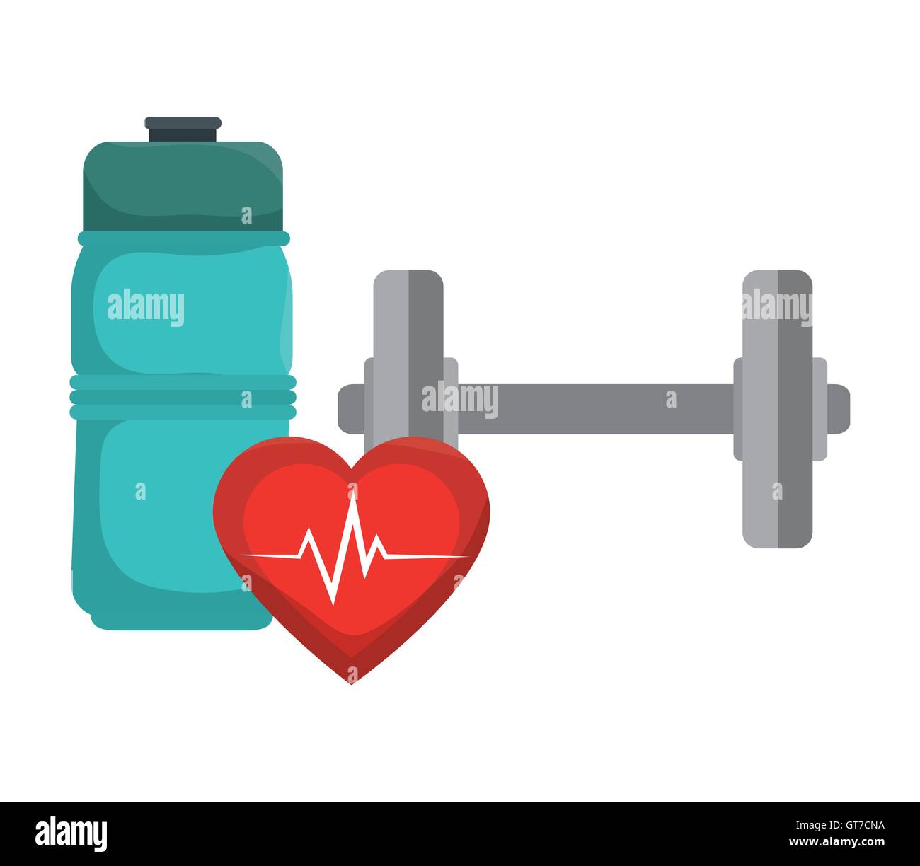 cartoon barbell fitness sport elements design Stock Vector Image & Art ...