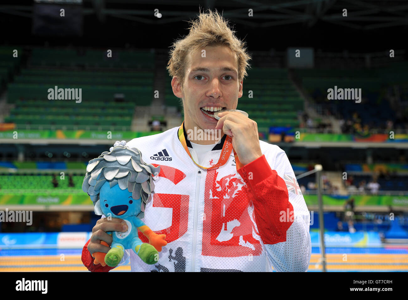 Great Britain's Jonathan Fox on the podium with his Silver medal during ...