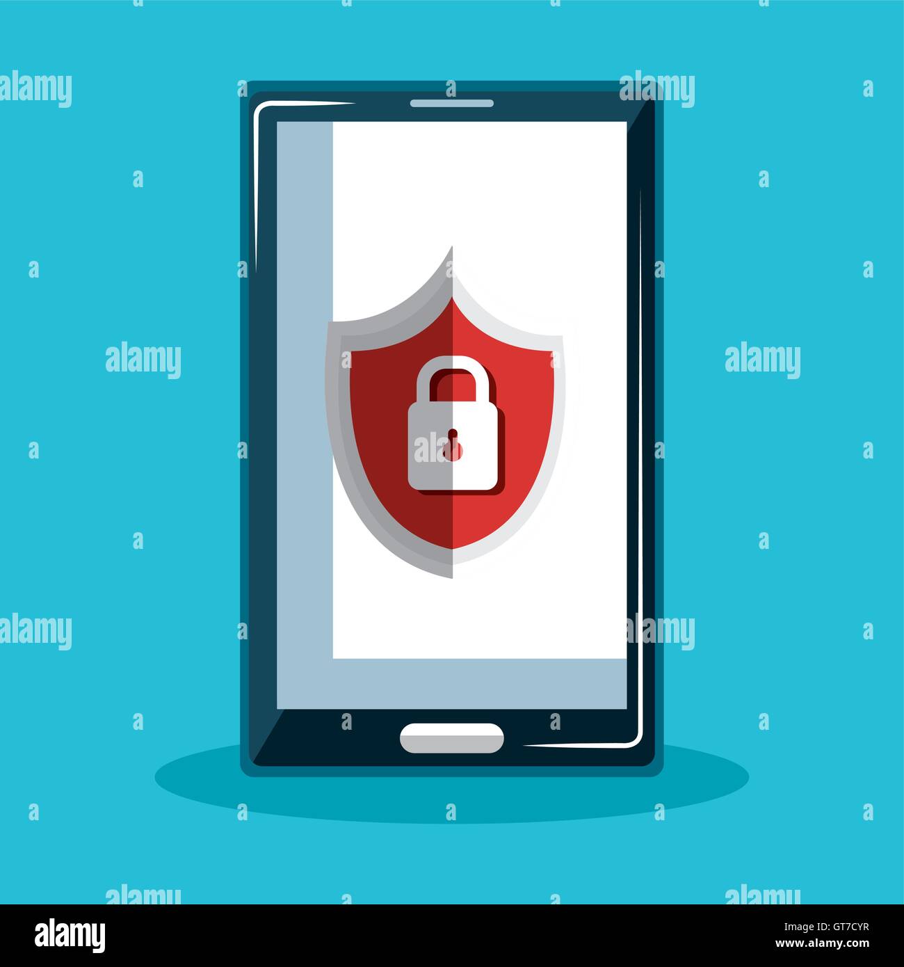 smartphone technology data digital security design Stock Vector Image ...