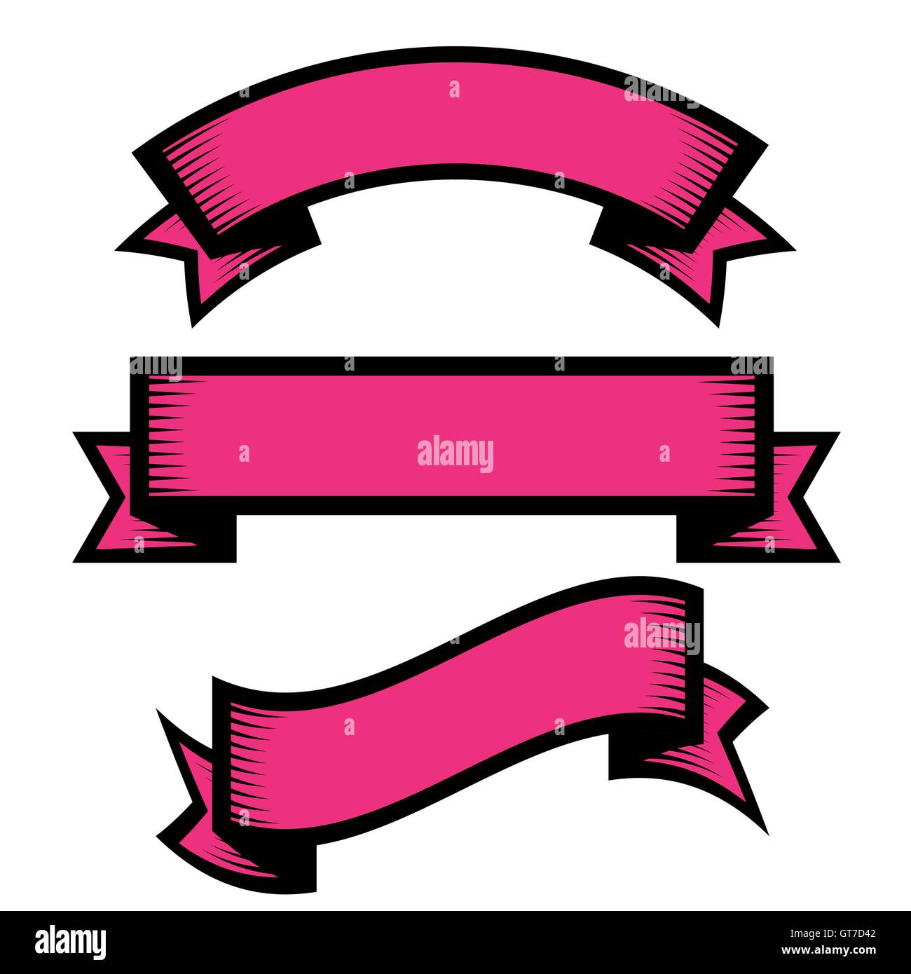 Retro vintage engraving style ribbon vector set Stock Vector Image ...