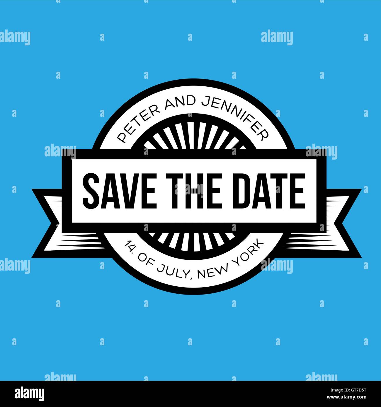 Save the Date - Retro Wedding Invitation Stock Vector Image & Art - Alamy