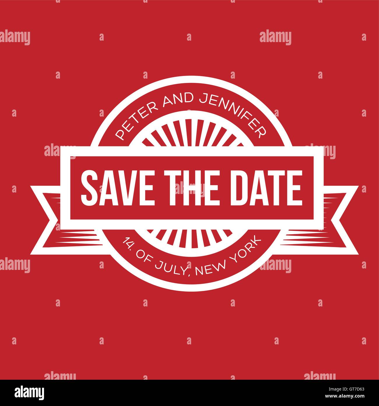 Save the Date - Retro Wedding Invitation Stock Vector Image & Art - Alamy