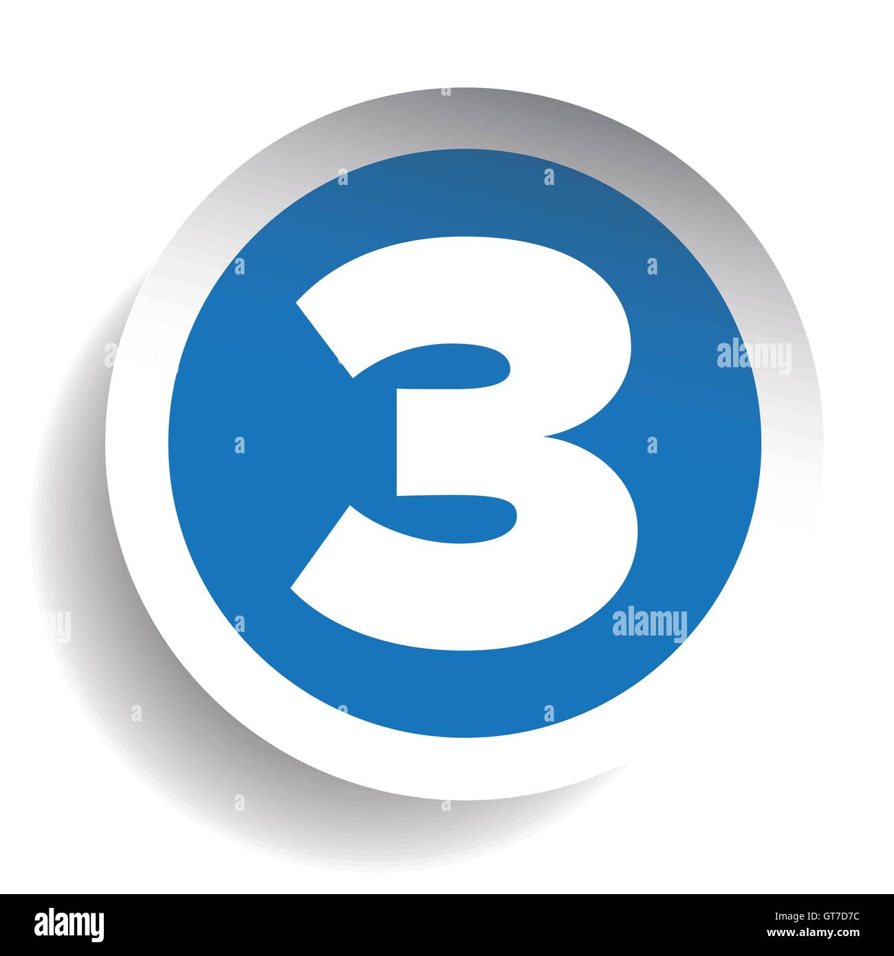 Number Three sticker vector blue Stock Vector Image & Art - Alamy