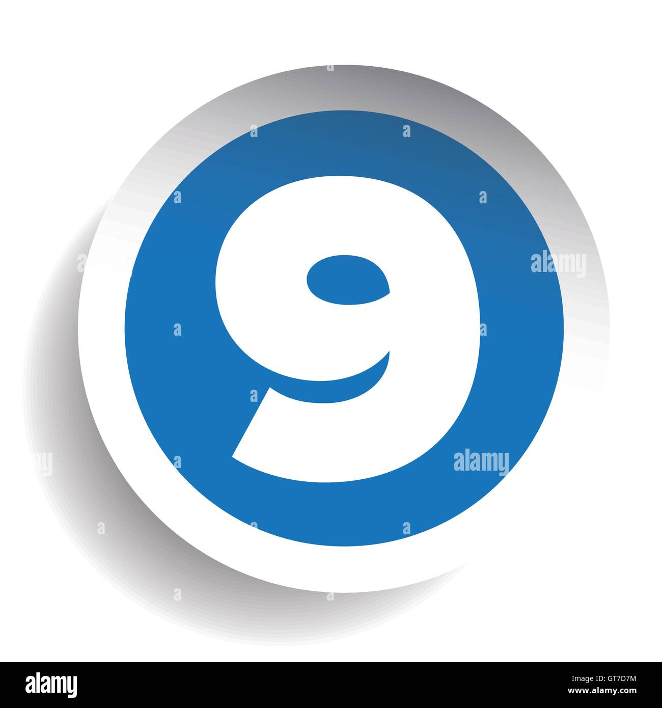 Number Nine sticker vector blue Stock Vector Image & Art - Alamy