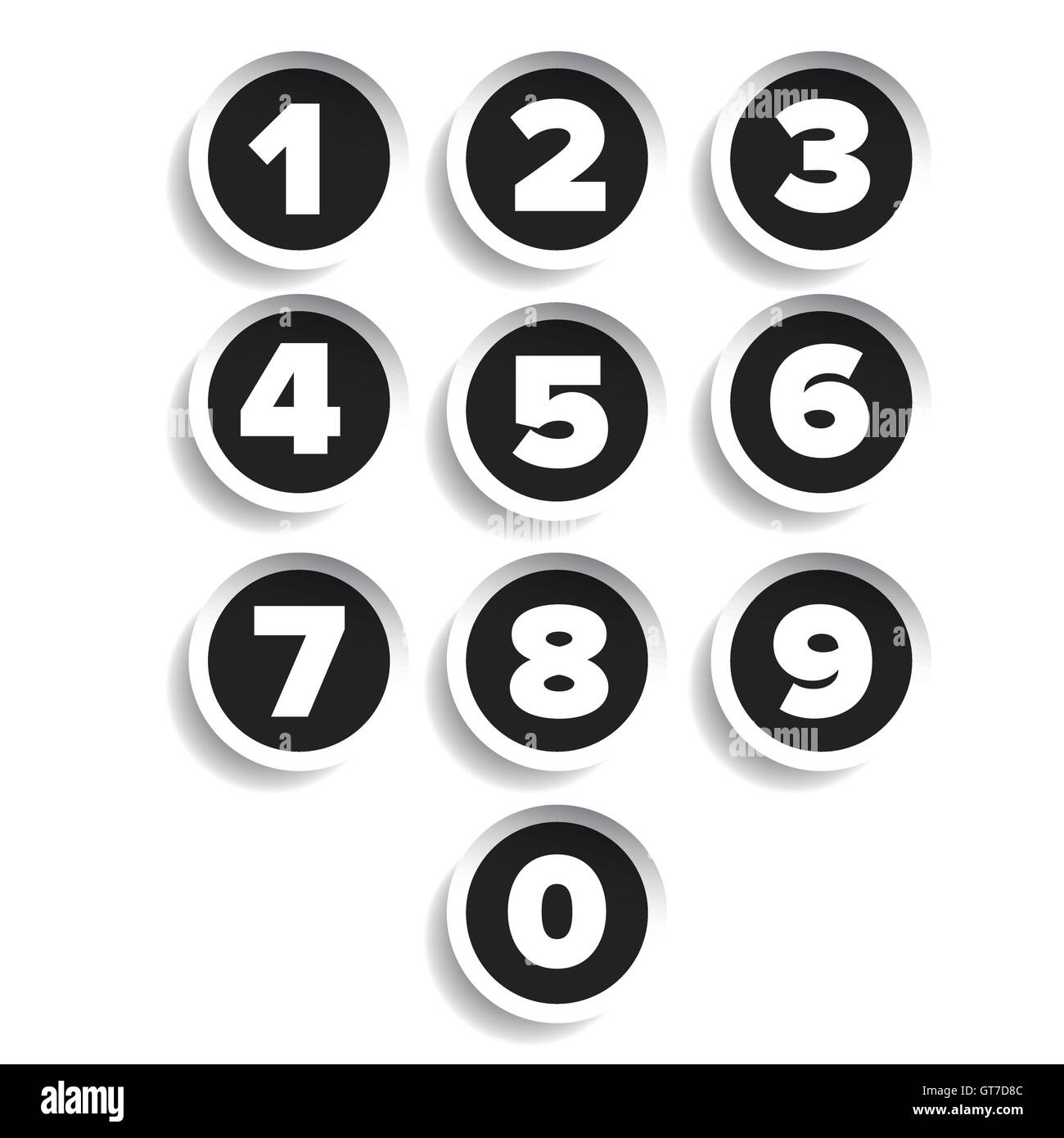 Number set label vector Stock Vector Image & Art - Alamy