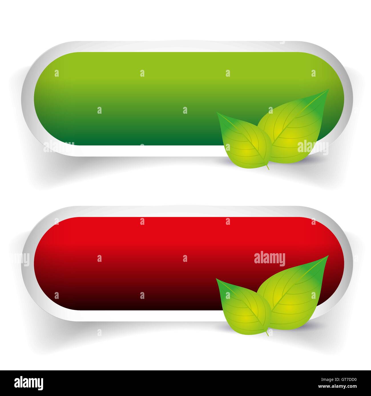 Empty button set with leaves Stock Vector Image & Art - Alamy