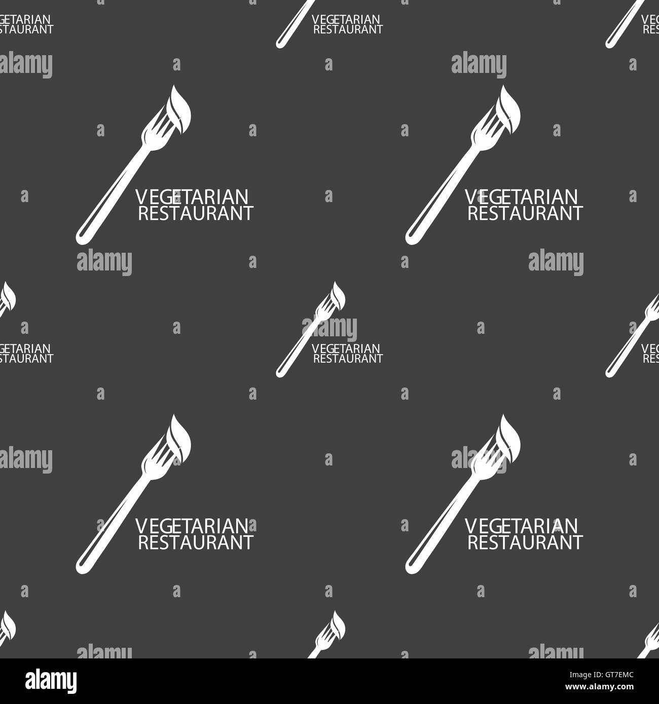 vegetarian restaurant sign. Seamless pattern on a gray background ...