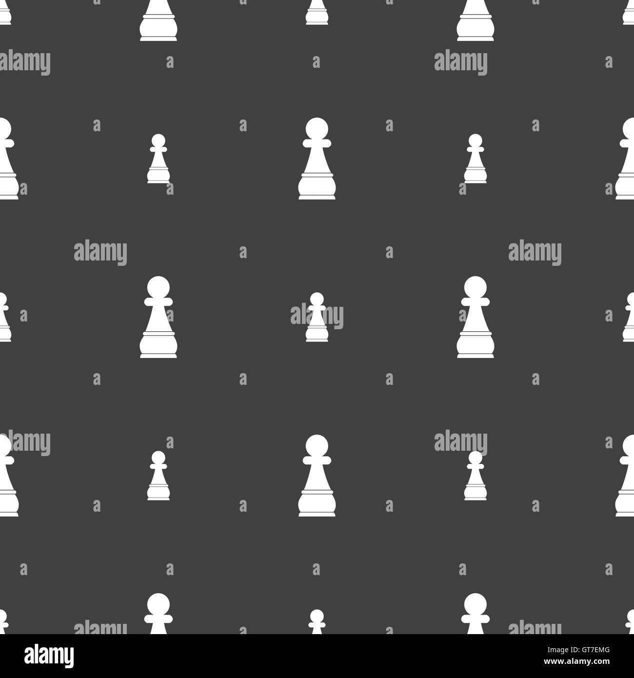 Chess Pawn sign. Seamless pattern on a gray background. Vector Stock ...